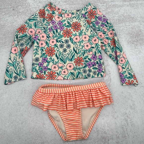 Cat & Jack | Swim | Euc Toddler Girls Rash Guard Set Cat Jack 8m ...